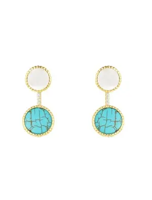 APM MONACO Sterling Silver Turquoise Pendant Earrings - Multicolor