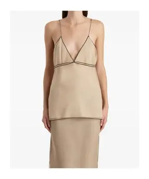 Khaite Timy Sheer V-neck Camisole Top