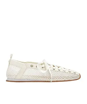GANNI Sporty Ballerina In White Mesh - Egret