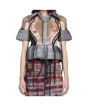 Ottolinger Gray Mesh Padded Blouse