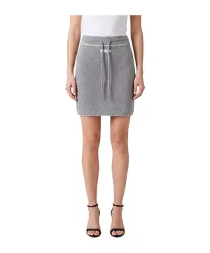 MARINE SERRE Drawstring Jersey Midi Skirt - Gray