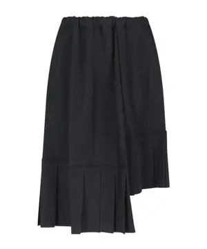 Comme Des Garçons Asymmetric Pleated Midi Skirt