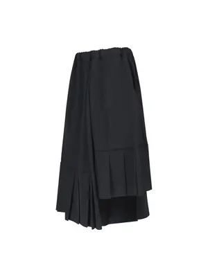 Comme Des Garçons Asymmetric Pleated Midi Skirt