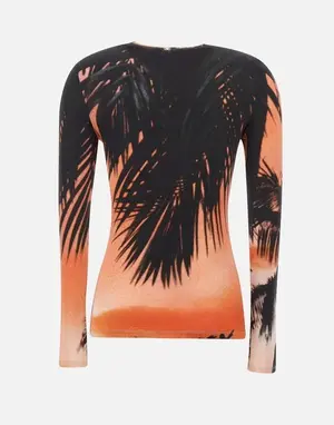 Rabanne Fitted Knitted Top With Palm Print