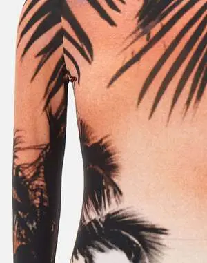 Rabanne Fitted Knitted Top With Palm Print