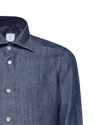 Eleventy Slim Fit Denim-effect Shirt
