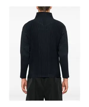 Issey Miyake Homme Plissé Pleated Zip-up Shirt