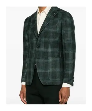 Tagliatore Plaid Suit Jacket - Green