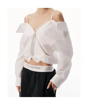 Alexander Wang Logo Waistband Mid-rise Relaxed Fit Pants - Black