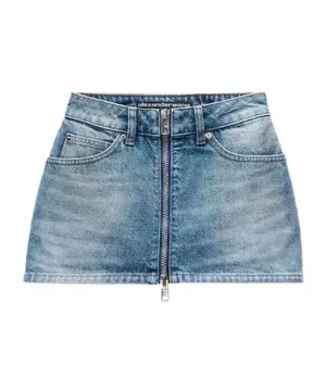Alexander Wang Zip-front Denim Mini Skirt