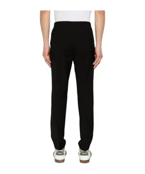 Zegna Elastic Waistband Straight Leg Trousers - Black