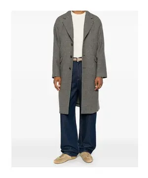 Tagliatore Houndstooth Pattern Long-sleeved Coat