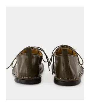 AMI Paris Round Toe Lace-up Flats