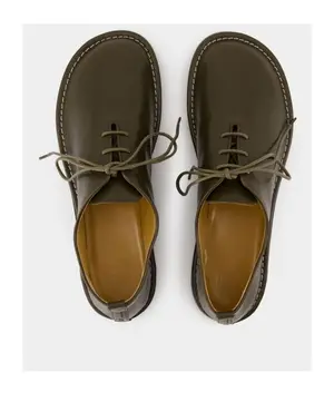 AMI Paris Round Toe Lace-up Flats