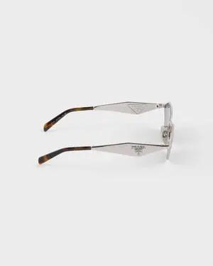 Prada Metal Irregular Frame Sunglasses - Silver