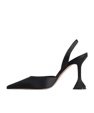 Amina Muaddi Pointed-toe Slingback Sandals With Sculptural Heel