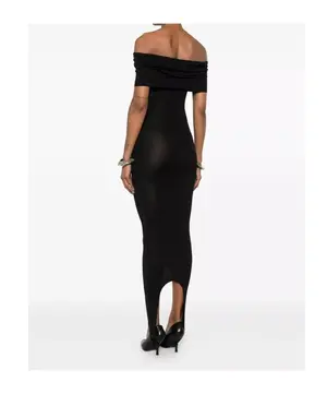 Alaïa Off-the-shoulder Short Sleeve Maxi Dress