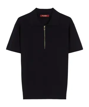 Max Mara Teti Short-sleeved Polo Shirt With Zip Detail
