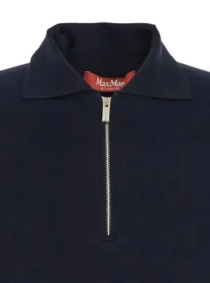 Max Mara Teti Short-sleeved Polo Shirt With Zip Detail