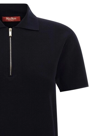 Max Mara Teti Short-sleeved Polo Shirt With Zip Detail