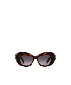 Dior Tortoiseshell Acetate Sunglasses With Clover And Ladybug Motif - Brown