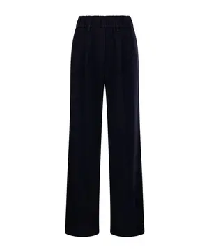 FORTE_FORTE Elasticated Loose Fit Trousers - Black