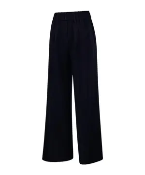 FORTE_FORTE Elasticated Loose Fit Trousers - Black