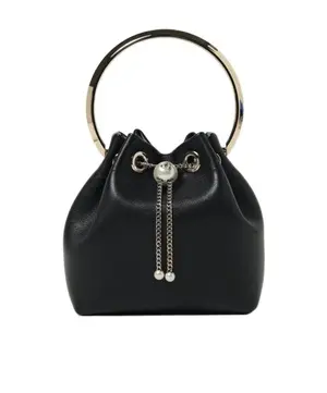 JIMMY CHOO Bon Bon Mini Bag With Hoop Handle - Black