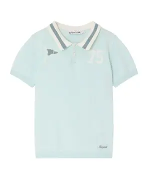 Bonpoint Short Sleeve Striped Collar Top