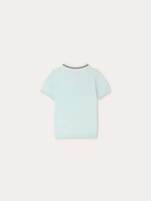 Bonpoint Short Sleeve Striped Collar Top