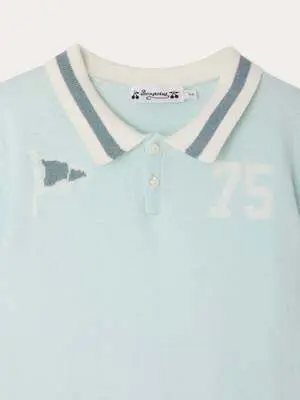 Bonpoint Short Sleeve Striped Collar Top