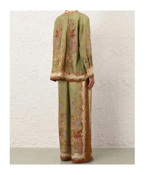 Zimmermann Indra Floral-printed Trousers - Nude