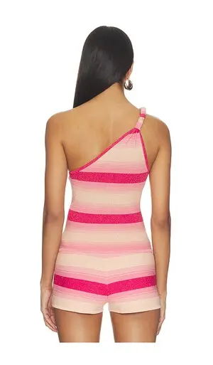 Faithfull The Brand One-shoulder Knitted Top With Metallic Threading