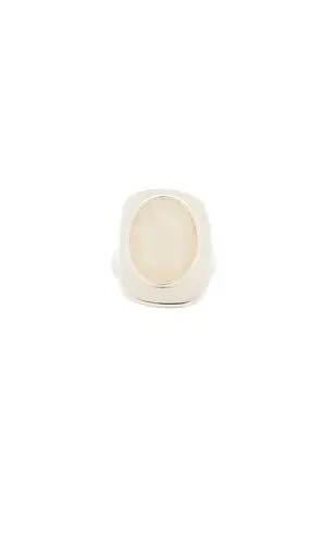 CASA CLARA Silver-tone Pearlescent Stone Adjustable Ring