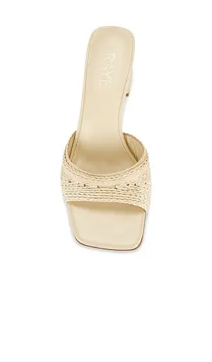 Raye Nadeemah Raffia Square Toe Block Heel Sandal
