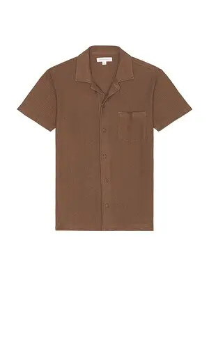 VINTAGE SUMMER Beach Pique Camp Shirt In . Also