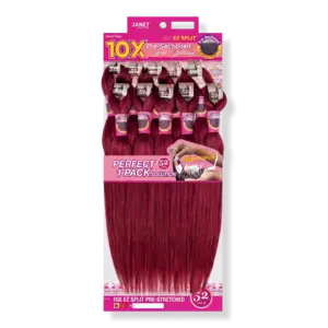 JANET COLLECTION 10x Ez Split Pre-stretched 52" Braiding Hair - Burgandy