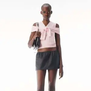 Alexander Wang Layered V-neck Vest With Tie-front Cardigan Detail