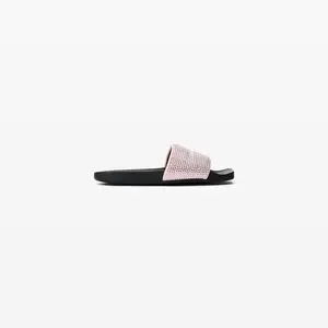 Alexander Wang Alexander Wang Embellished Crystal Pool Slides Pink