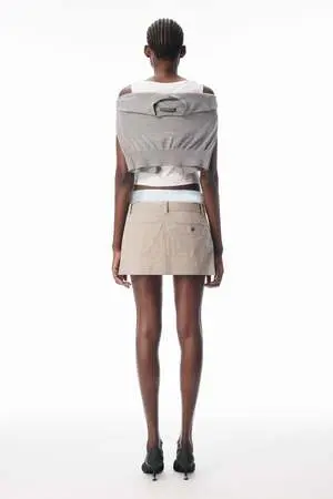 Alexander Wang Pleated Mini Skort With Boxer Waistband And Zip Details