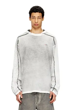 DIESEL® Long-sleeve Cotton Hoodie With Colour Spray Detail