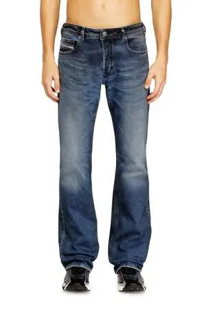 DIESEL® Bootcut Jeans With Button Fly And Whiskering - Blue