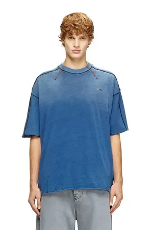 DIESEL® Cotton T-shirt With Contrasting Overlock Stitching