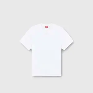 DIESEL® Relaxed Cotton T-shirt With Oval D Embroidery - White