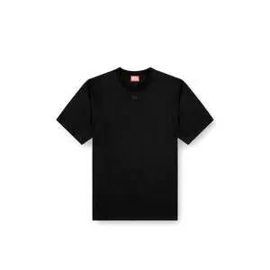DIESEL® Relaxed Cotton T-shirt With Oval D Embroidery - Black