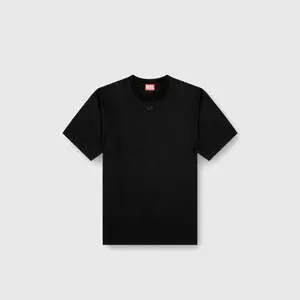 DIESEL® Relaxed Cotton T-shirt With Oval D Embroidery - Black