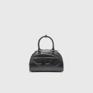 DIESEL® 1dr Dome Leather Bowling Bag - Black