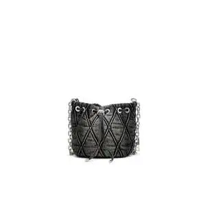 DIESEL® Mini Bucket Bag In Quilted Denim - Black
