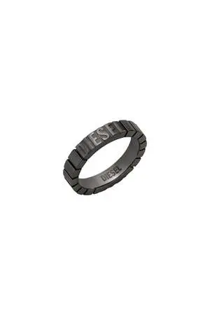 DIESEL® Embossed Logo Band Ring - Black