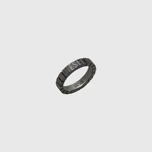 DIESEL® Embossed Logo Band Ring - Black